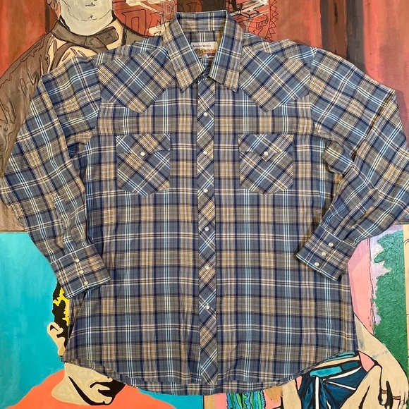 Vintage | Shirts | Vintage Atb Authentic Western Wear Pearl Snap ...